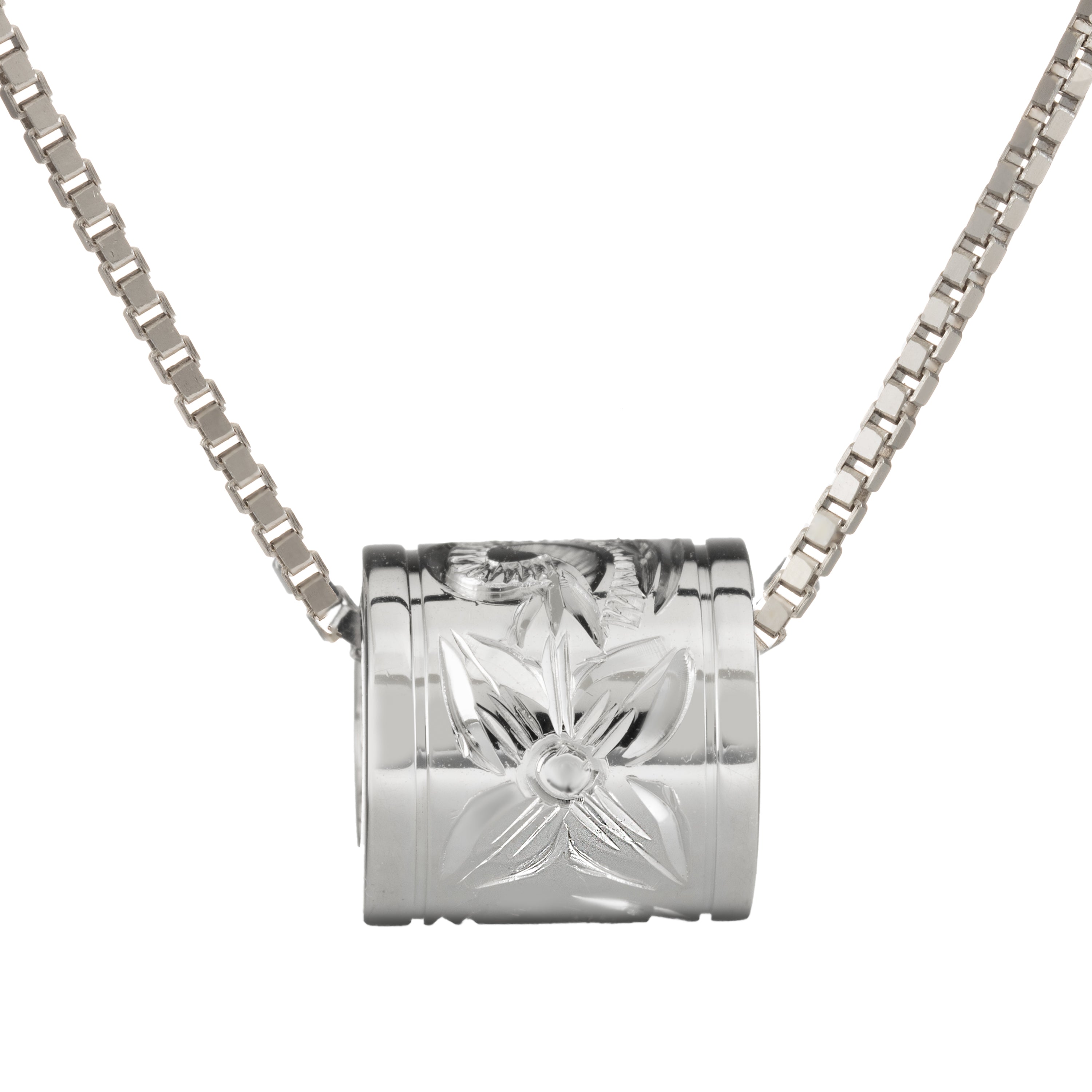 925 Sterling Silver Hawaiian Plumeria Flower Princess Scroll Barrel Pe ...